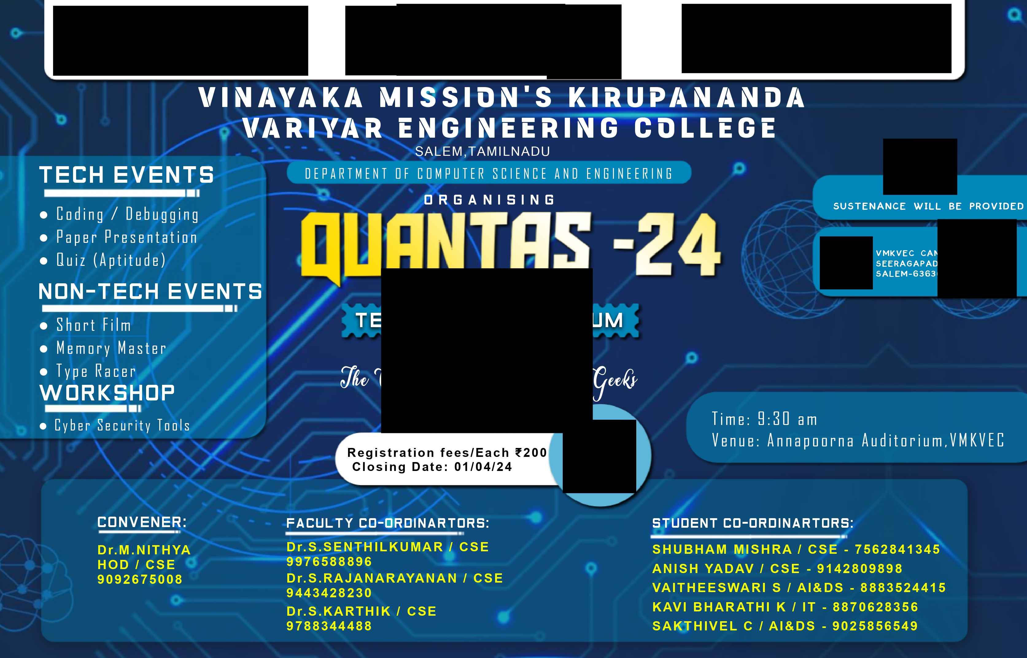 QUANTAS-24, Vinayaka Missions Kirupananda Variyar Engineering College ...