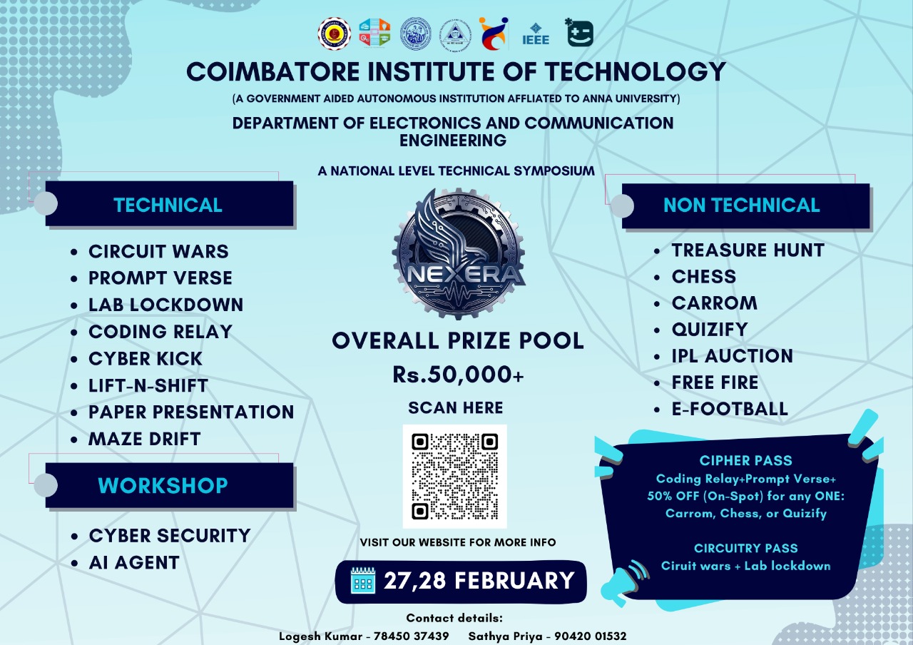 NEXERA'26, Coimbatore Institute of Technology, National Level Technical ...